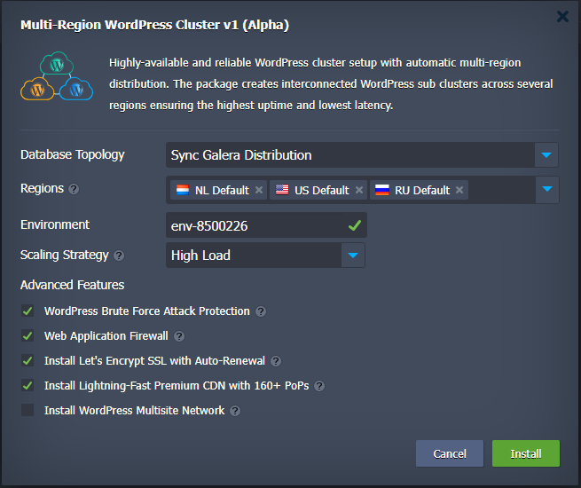 Multi-Region WordPress Cluster @ 1 Click Multi-Region WordPress Cluster @ 1 Click